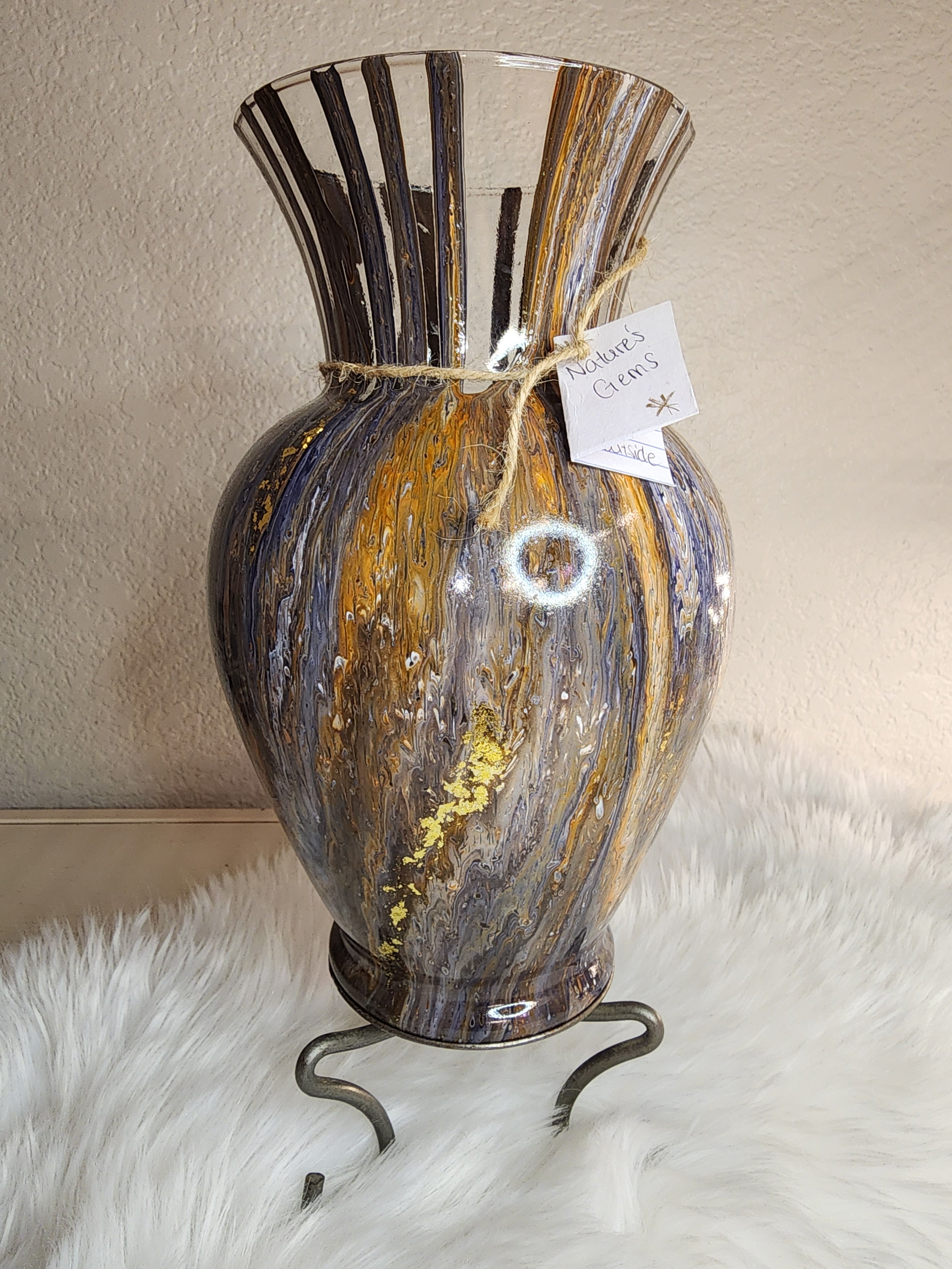 Hand Painted Acrylic Fluid Art Vases and Pots – Nature's Gems